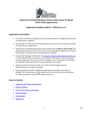 Fillable Online Natural and Cultural Heritage Grant Draft Application Fax Email Print - pdfFiller