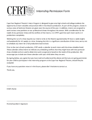 Fillable Online Internship Permission Form Fax Email Print - pdfFiller