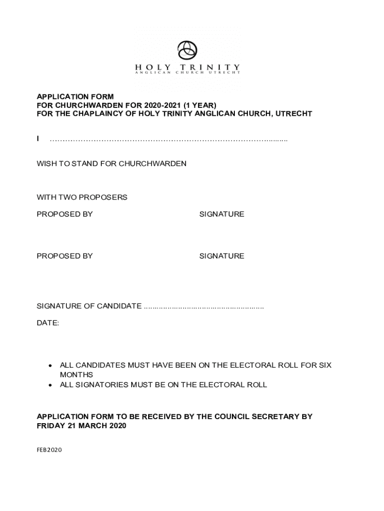 Fillable Online Churchwarden admission forms - Diocese of Manchester ...