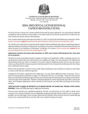 Fillable Online 2024-2025 DENTAL LICENSE RENEWAL PAPER FORM ... Fax ...