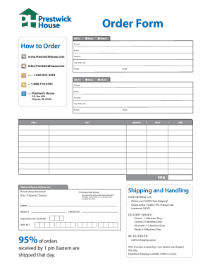 Fillable Online Prestwick House Order Form Fax Email Print - pdfFiller