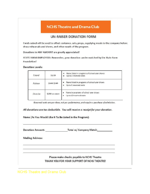 Fillable Online un-raiser donation form Fax Email Print - pdfFiller