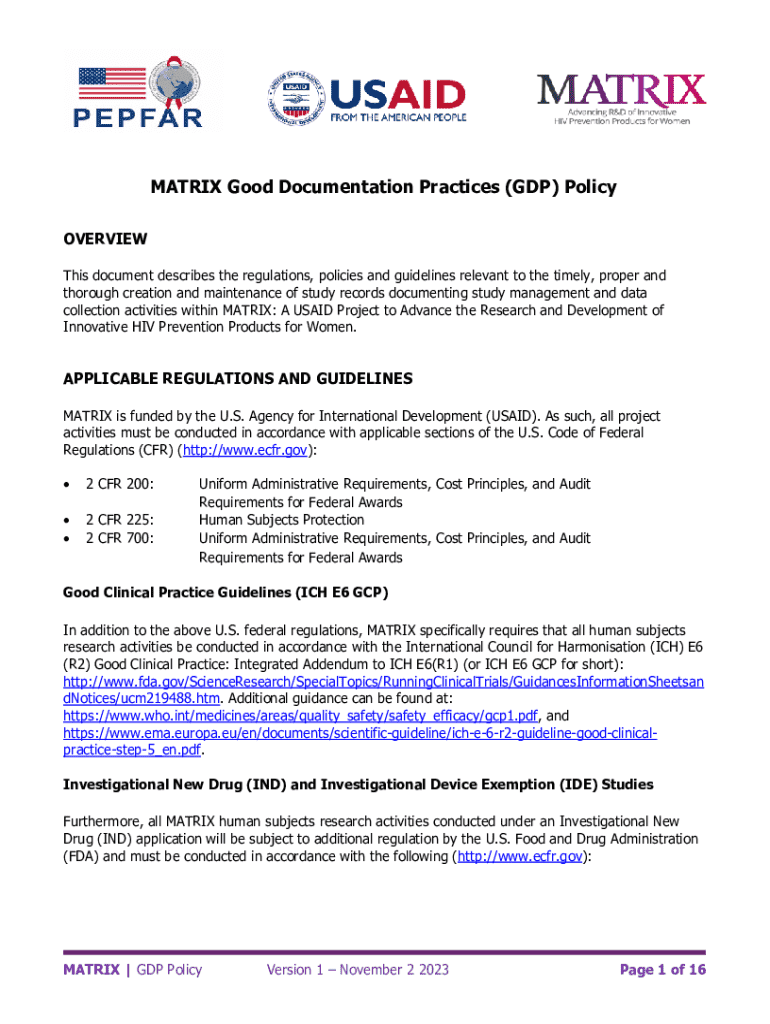 Fillable Online Good Documentation Practices (GDP) - Office for Human ...