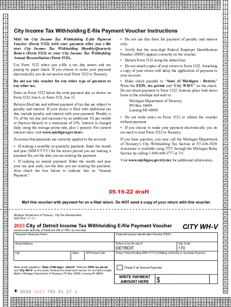 Fillable Online City Income Tax Withholding E-file Payment Voucher ...