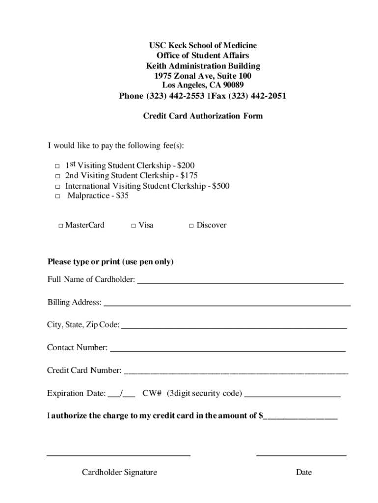 Fillable Online USC Keck School of Medicine - University of Southern California Fax Email Print ...