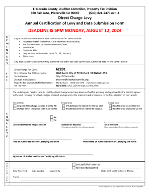 Fillable Online Direct Charge Levy Process Secured/Unsecured Tax Roll ...