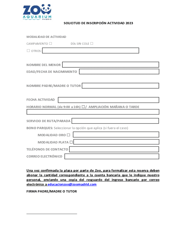 Completable En línea Formulario de inscripcin complementaria de Summer ...