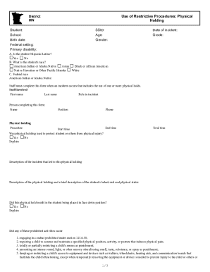 Fillable Online Use of Restrictive Procedures Fax Email Print - pdfFiller
