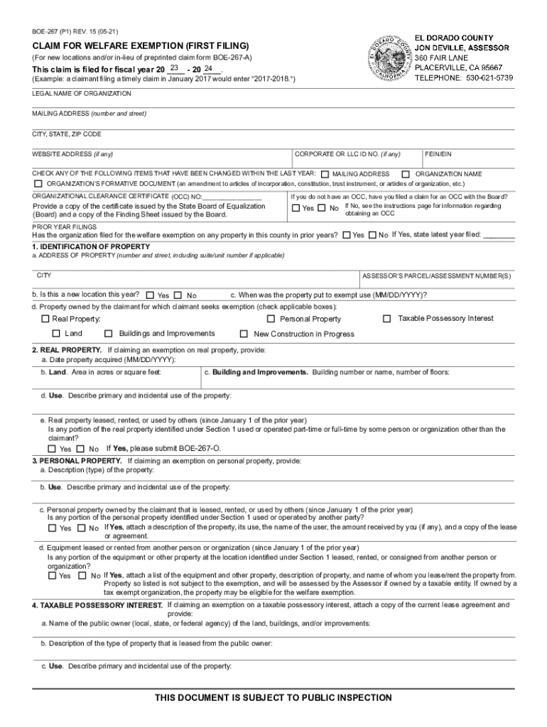 Fillable Online Form: BOE-267-A Fax Email Print - pdfFiller