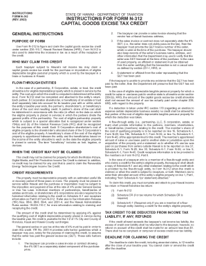 Fillable Online Form N-312, Rev. 2020, Capital Goods Excise Tax Credit ...