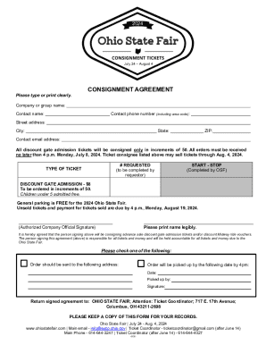 Fillable Online Consignment Template Fax Email Print - pdfFiller