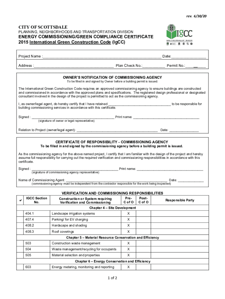 Fillable Online IGCC Commissioning Certificate Fax Email Print - pdfFiller