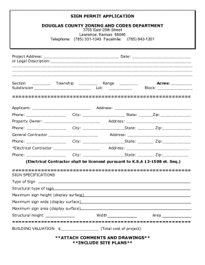 Fillable Online Signage Permit Procedures and Application Fax Email ...