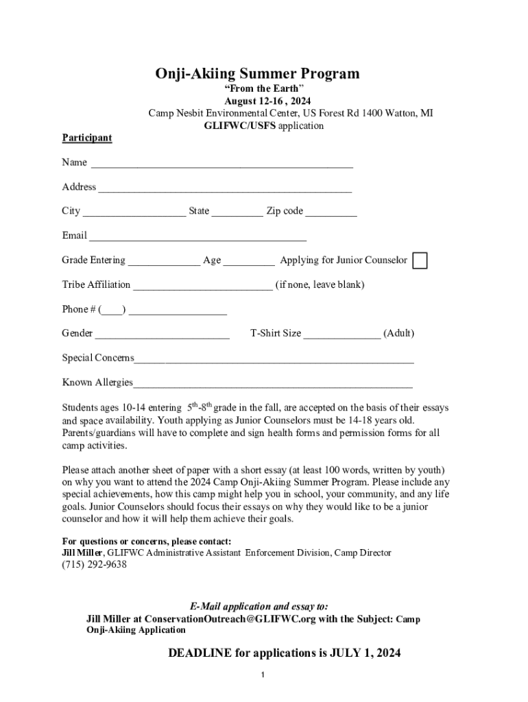 Fillable Online Great Lakes Indian Fish & Wildlife Commission (GLIFWC ...