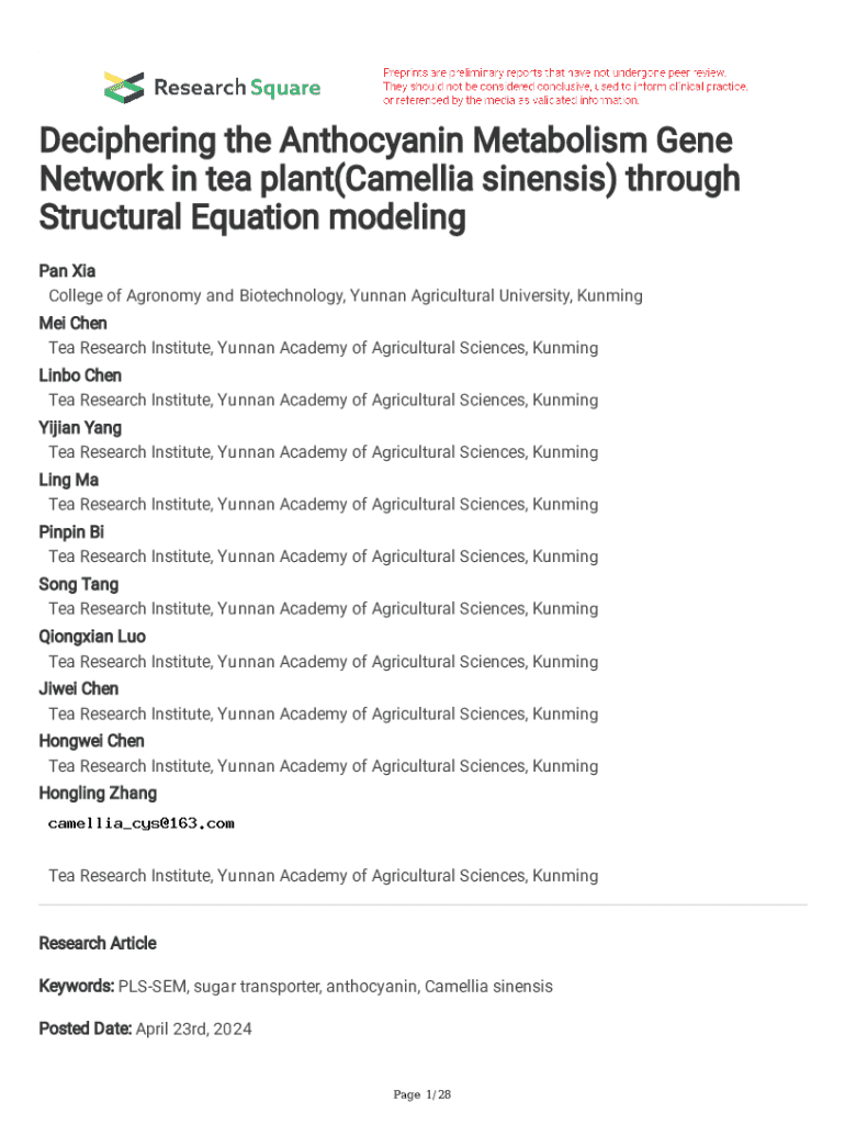 Fillable Online Deciphering the Anthocyanin Metabolism Gene Network in ...