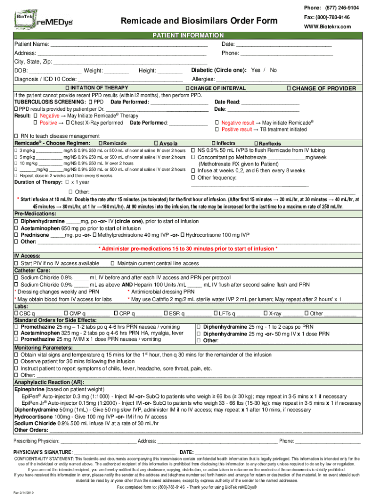 Fillable Online and Biosimilars Order Form Fax Email Print - pdfFiller