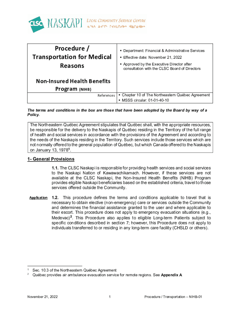 Fillable Online About the Non-Insured Health Benefits program Fax Email ...