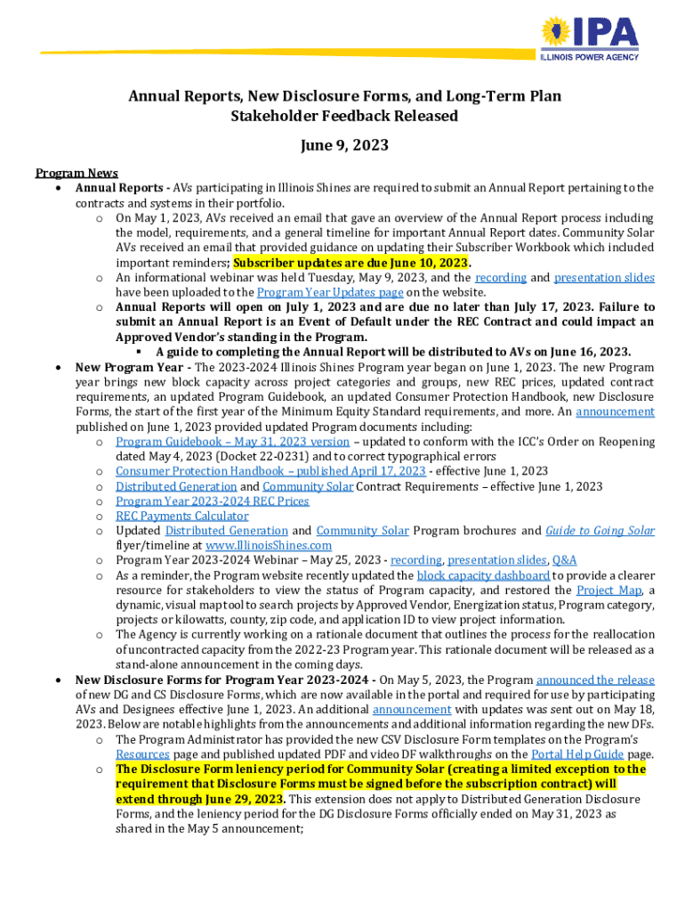 Fillable Online Annual Reports, New Disclosure Forms, and Long-Term ...