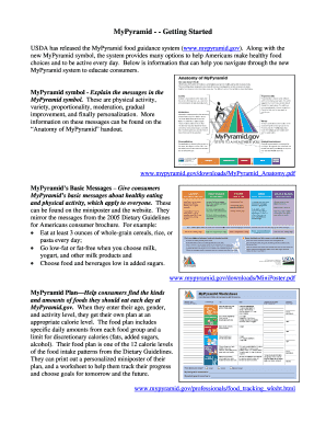 Fillable Online MyPyramid - - Getting Started Fax Email Print - pdfFiller