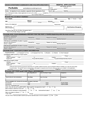 Fillable Online Notice Co-Applicant must complete a separate Rental Application Form Fax Email ...