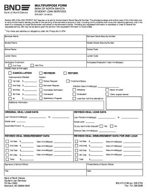 Fillable Online mystudentloanonline nd MULTIPURPOSE FORM Fax Email ...