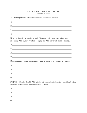 Fillable Online CBT Exercise - The ABCD Method Fax Email Print - pdfFiller