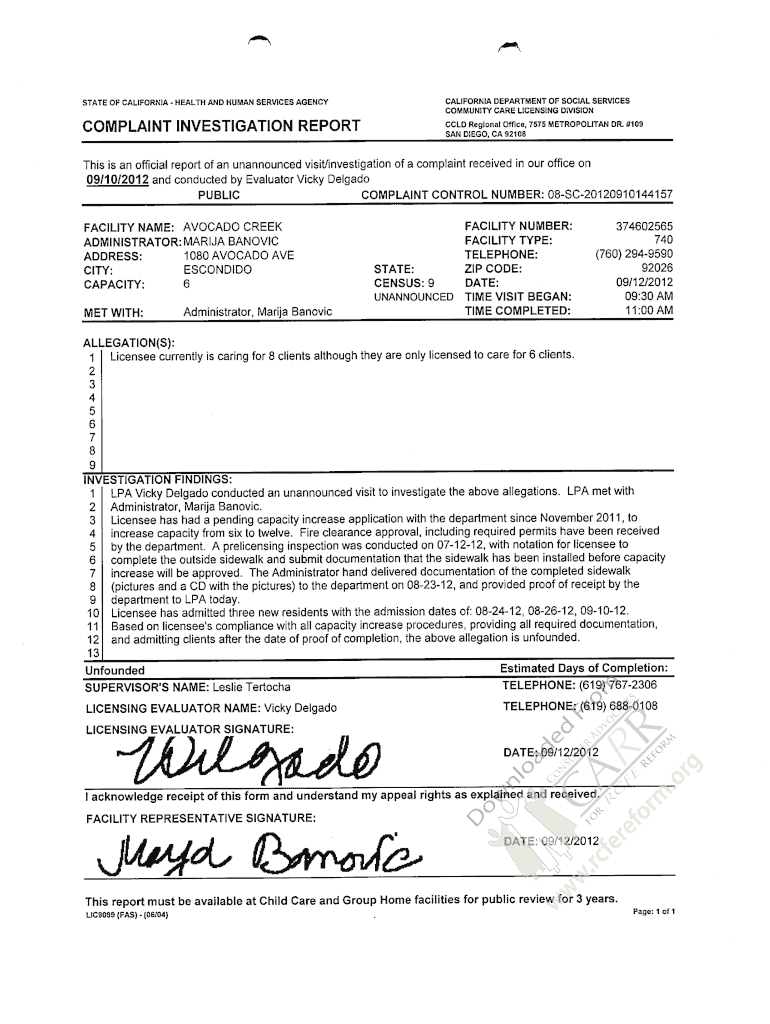 Fillable Online STATE OF CAUFORNIA HEALTH AND HUMAN SERVICES AGENCY ...