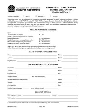 Fillable Online Geothermal Form 1. Geothermal Exploration Permit ...