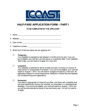 Fillable Online coastbus HALF-FARE APPLICATION FORM PART I - coastbus ...