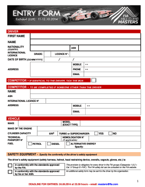 Fillable Online ENTRY FORM - eng - Copie Fax Email Print - pdfFiller