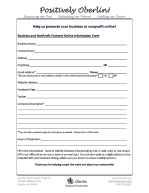 Fillable Online Partner online promotions form Fax Email Print - pdfFiller