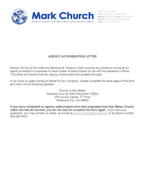 Fillable Online AGENCY AUTHORIZATION LETTER Fax Email Print - pdfFiller