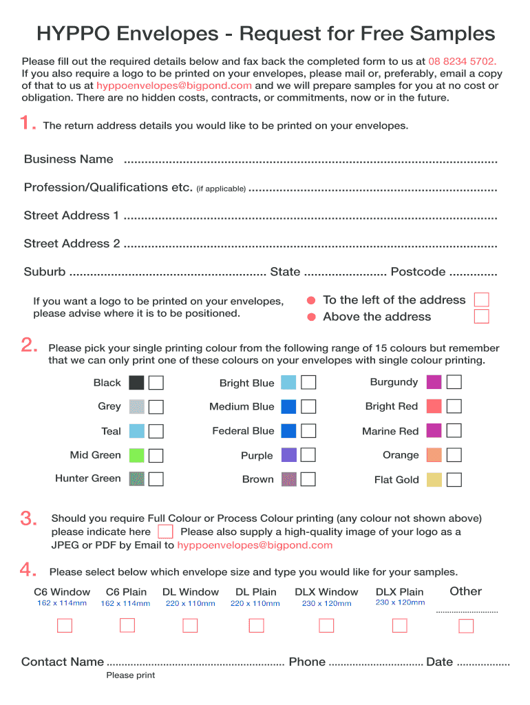 Fillable Online Back of Brochure - Hyppo Envelopes Fax Email Print ...