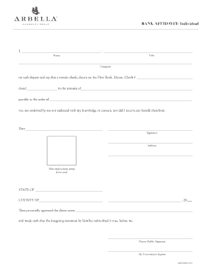 Fillable Online BANK AFFIDAVIT: Individual Fax Email Print - pdfFiller
