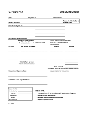 Fillable Online ohenrypta PTA Check Request Form - ohenrypta Fax Email ...