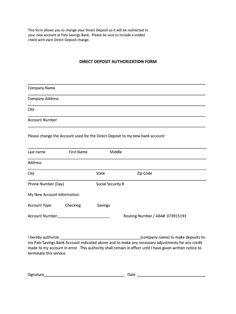 Fillable Online This form allows you to change your Direct Deposit so ...