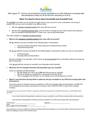 Fillable Online Overdraft opt form Fax Email Print - pdfFiller