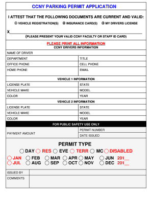 Fillable Online Parking Permit Application Form Fax Email Print - pdfFiller