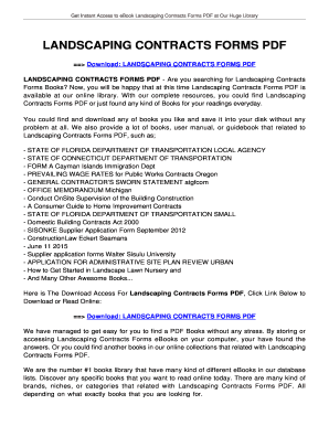 Fillable Online LANDSCAPING CONTRACTS FORMS LANDSCAPING CONTRACTS FORMS ...