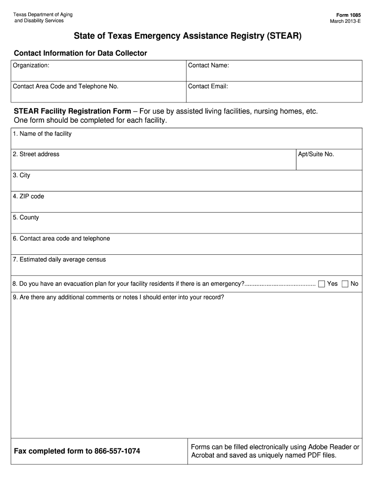 Form 1085 emergency: Fill out & sign online | DocHub