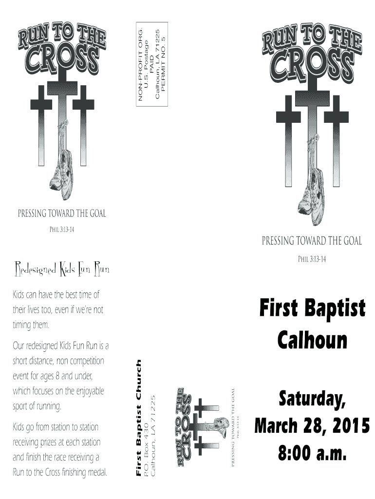 Fillable Online Run to the cross brochure 2015Run to the Cross Brochure ...
