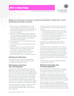 Fillable Online After a miscarriage Fax Email Print - pdfFiller