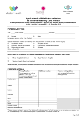 Fillable Online Application for Midwife Accreditation - SMCA - The ...