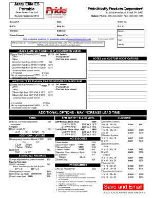 Fillable Online Order Form - Jazzy Electric Wheelchairs Fax Email Print ...