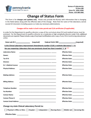 Fillable Online Change of Status Form.pdf Fax Email Print - pdfFiller