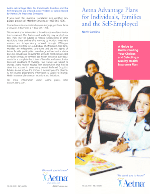 Fillable Online Aetna Advantage Plans for Individuals, Families and the ...