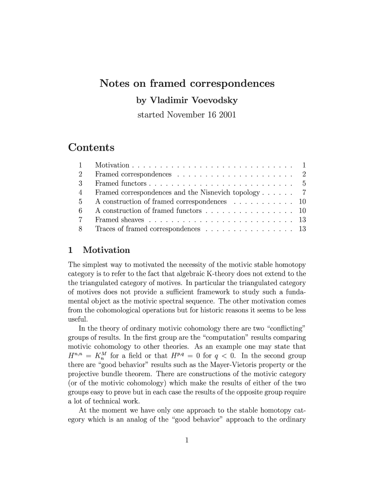 Fillable Online Notes on framed correspondences Fax Email Print - pdfFiller