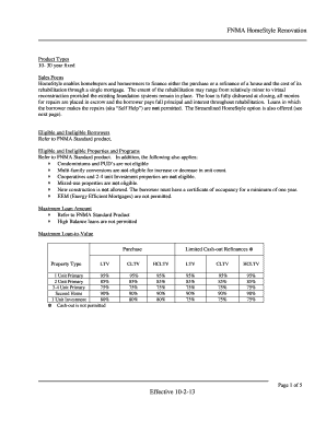 Fillable Online FNMA HomeStyle Renovation Fax Email Print - pdfFiller
