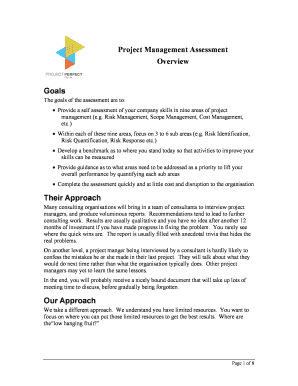 Fillable Online Project Management Assessment Overview.doc Fax Email ...