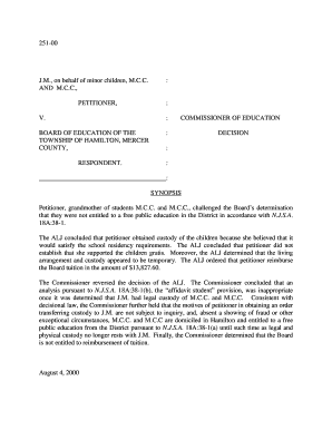 Fillable Online nj Jm on behalf of minor children mcc and mcc v board ...